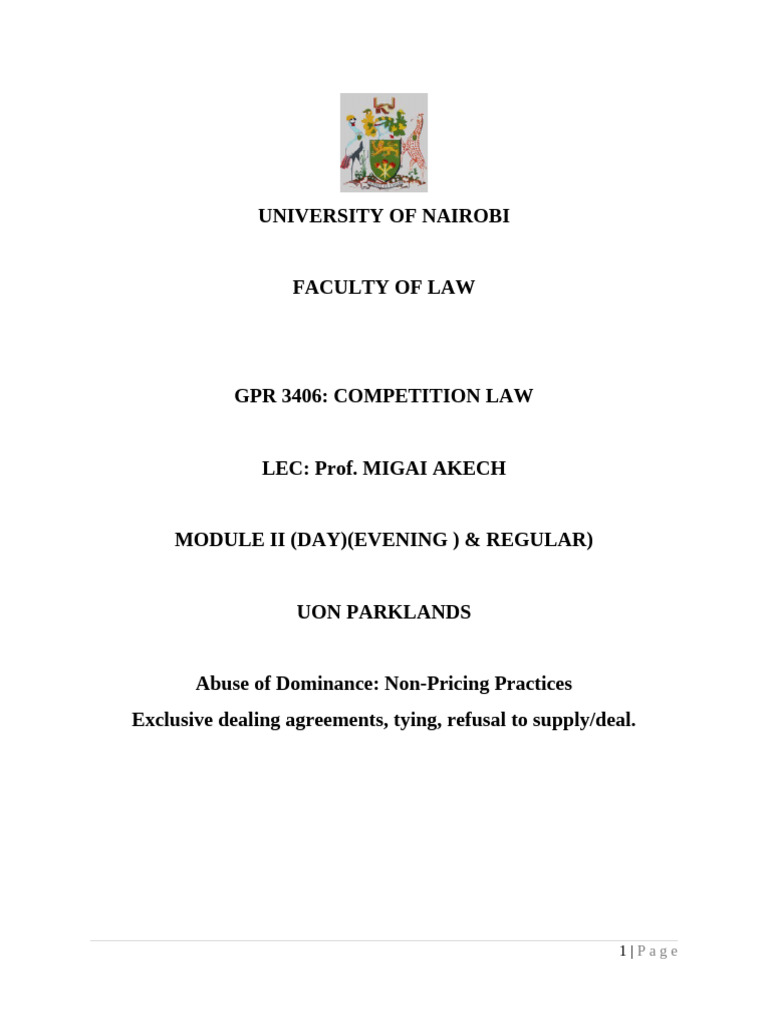 Group 1 Competition Law | PDF | Competition Law | Monopoly