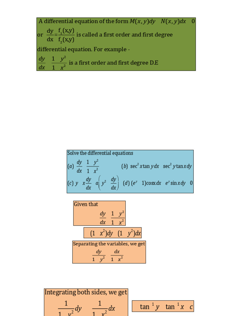 Variable Separable And Reducible Pdf Equations Mathematical Objects