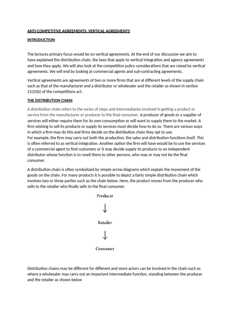 Vertical Agreements Intro | PDF | Market (Economics) | Business Process