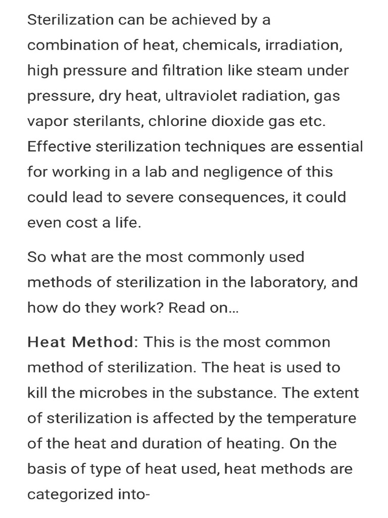 Different Sterilization Methods Used in the Laboratory Westlab 7(3) | PDF