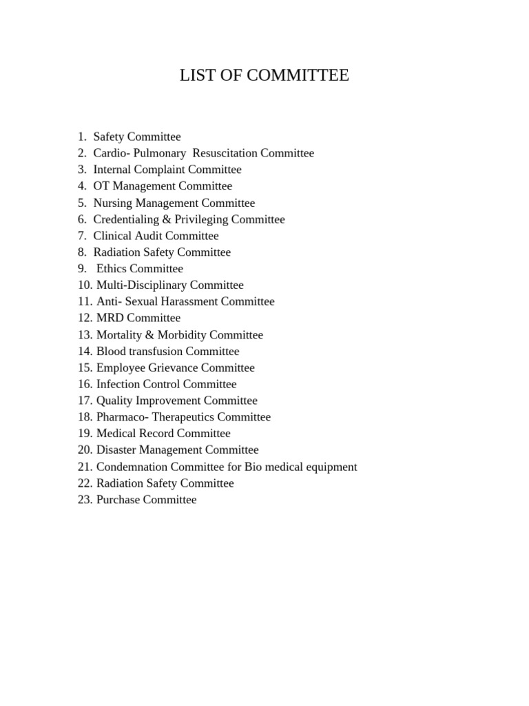 List of Committee | PDF