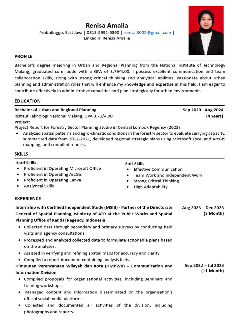 Curriculum Vitae - Renisa Amalia | PDF | Critical Thinking | Learning