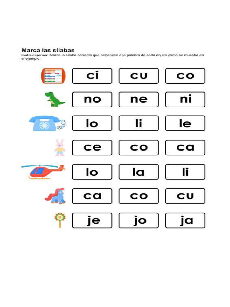 Actividad Didactica Silabico | PDF