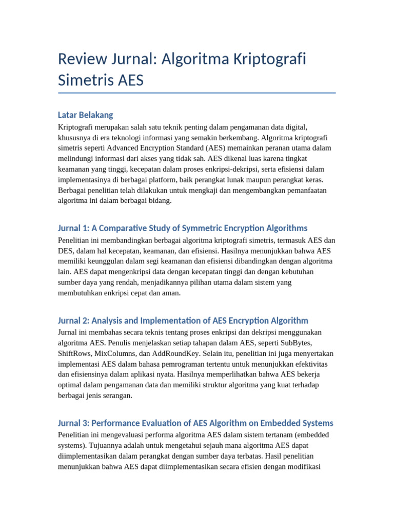 Review Jurnal AES | PDF
