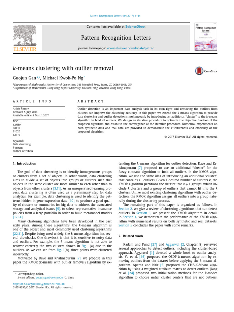 K - Means Clustering With Outlier Removal | PDF | Cluster Analysis | Outlier