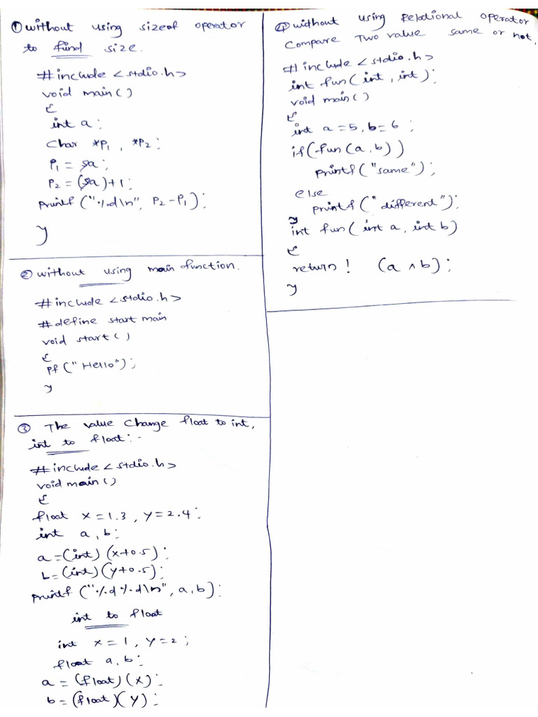 C Programs and Questions | PDF