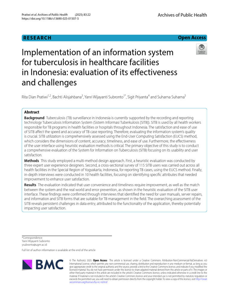 Implementation of An Information System For Tuberc | PDF | Usability ...