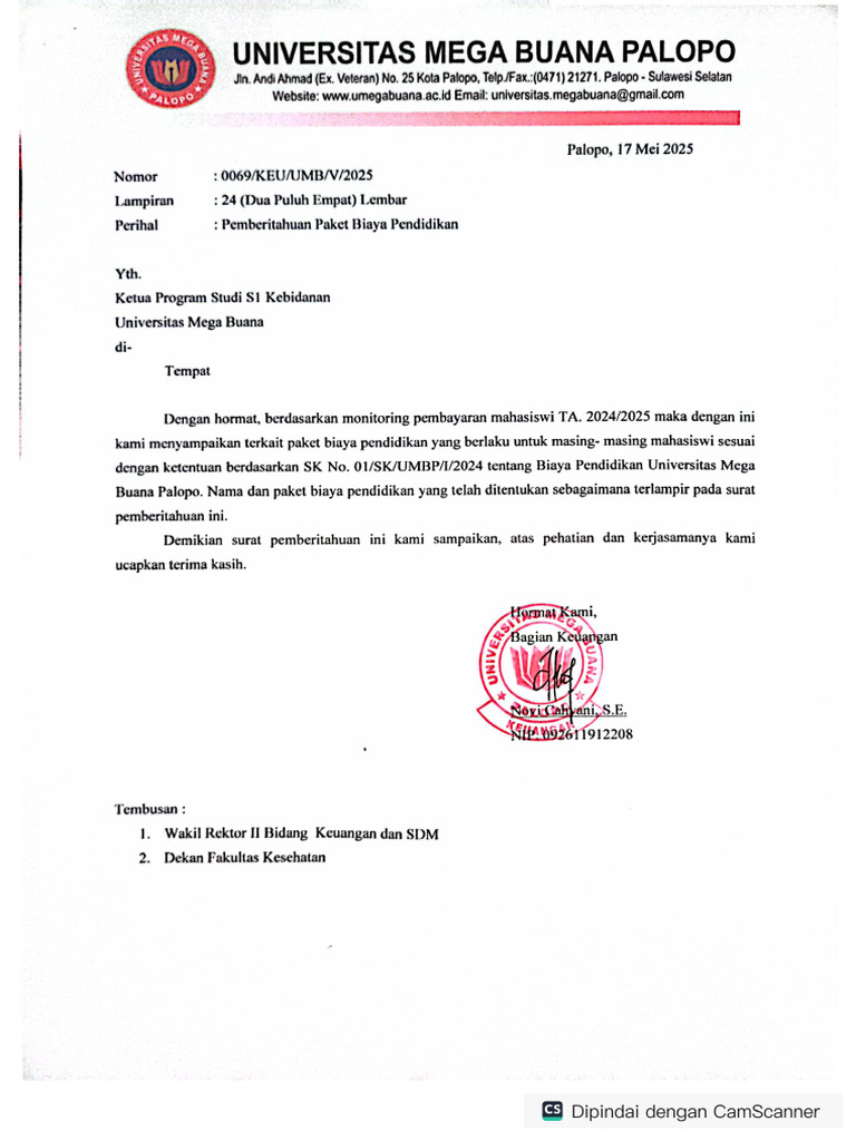 Biaya Paket Mahasiswa RPL Angkatan 2024 | PDF