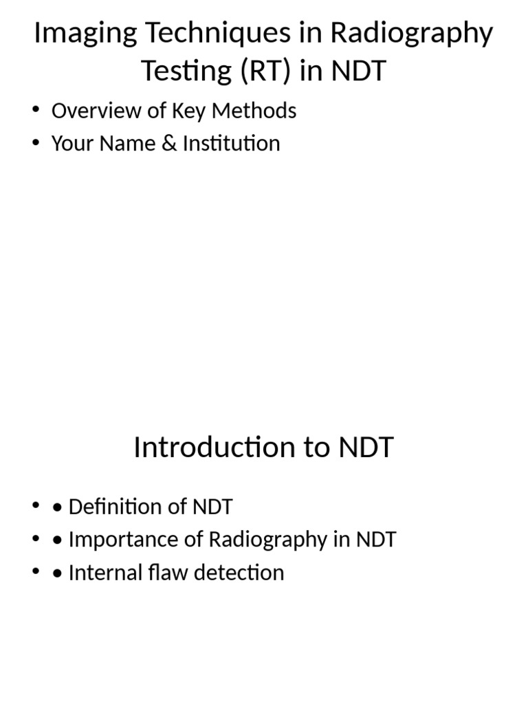 Radiography Imaging Techniques NDT | PDF