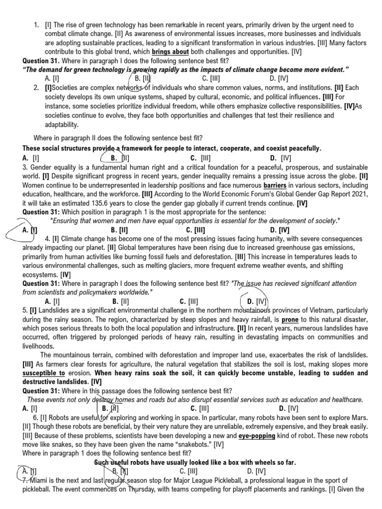 Điền I-Ii-Ii-Iv Practice-Hs | PDF | Climate Change | Renewable Energy