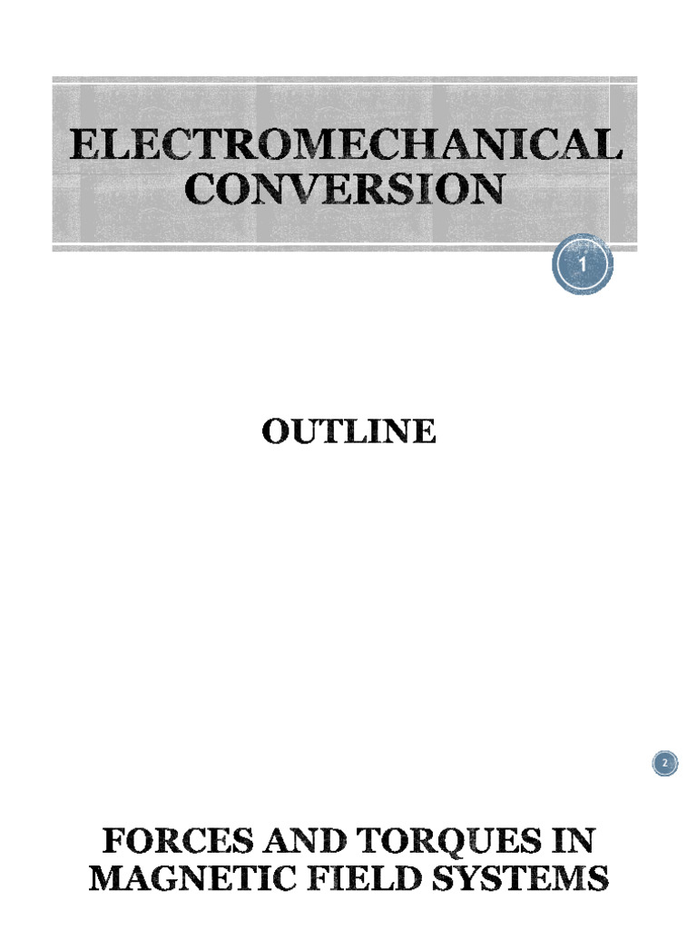Electromechanical Conversion | PDF | Magnetic Field | Electric Field