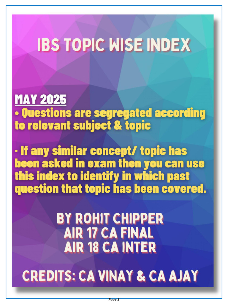 IBS CS Topic Index | PDF | Deferred Tax | Audit