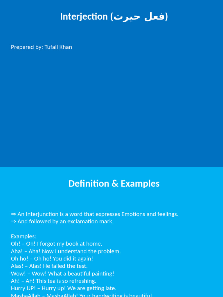 Interjection_Slides_TufailKhan (3) | PDF