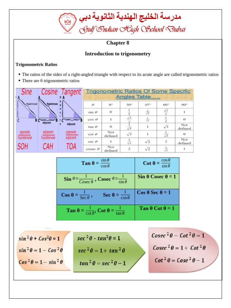 Introduction To Trigonometry and Statistics Worksheet | PDF ...