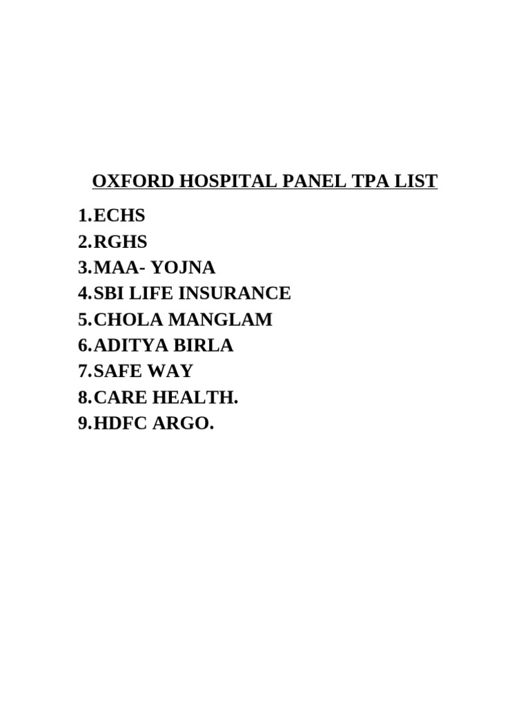 List of Tpas | PDF