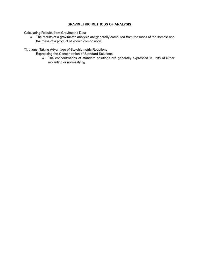 4 - Gravimetric Methods of Analysis | PDF