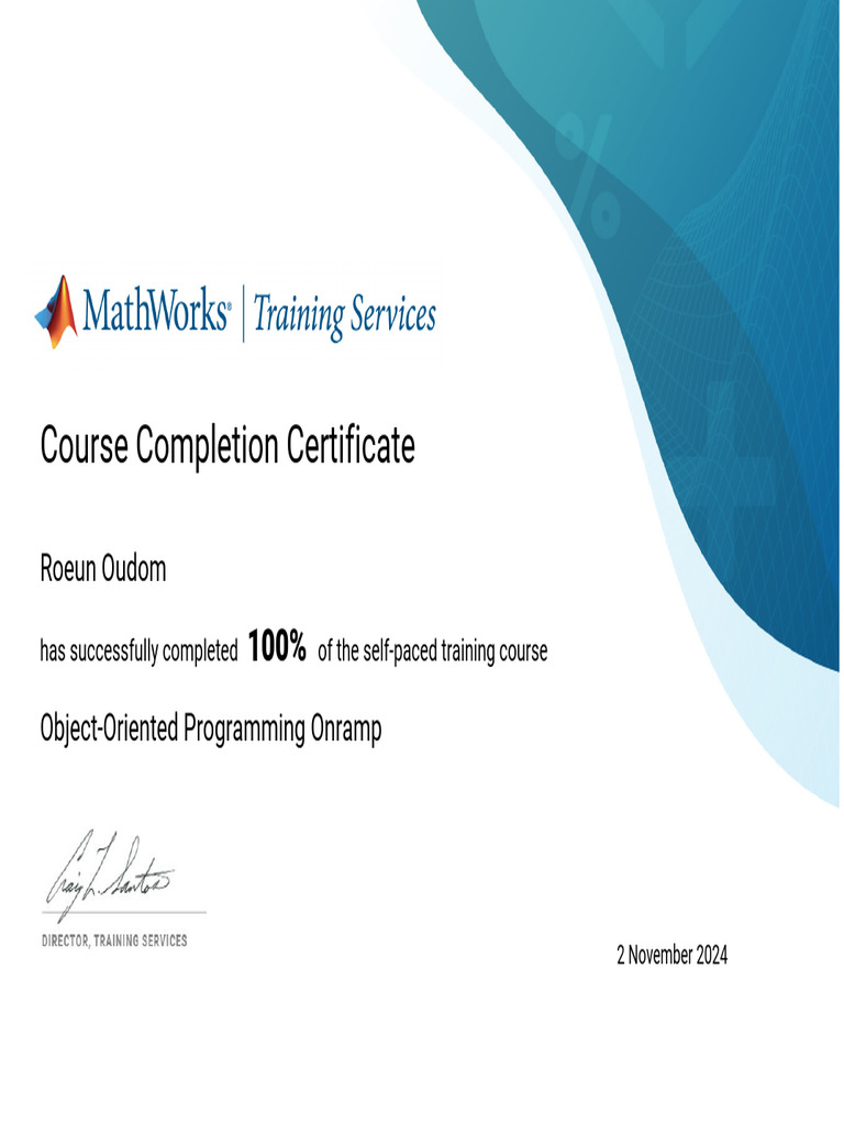 Certificate Matlab2 | PDF