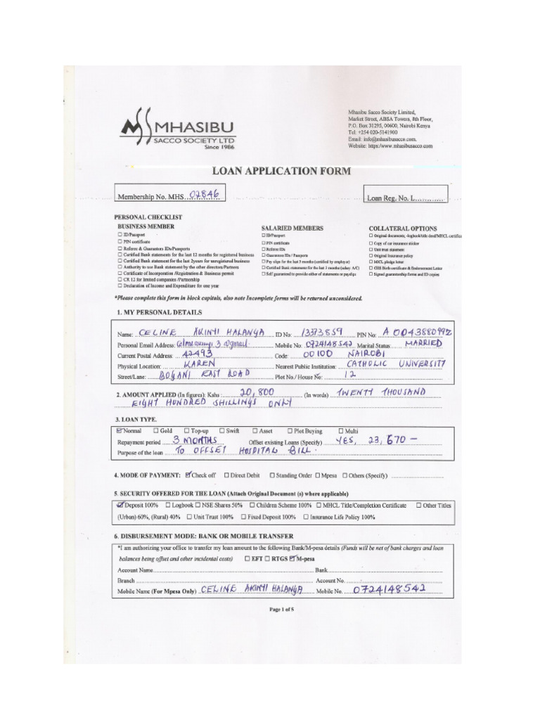 LOAN APPLICATION | PDF