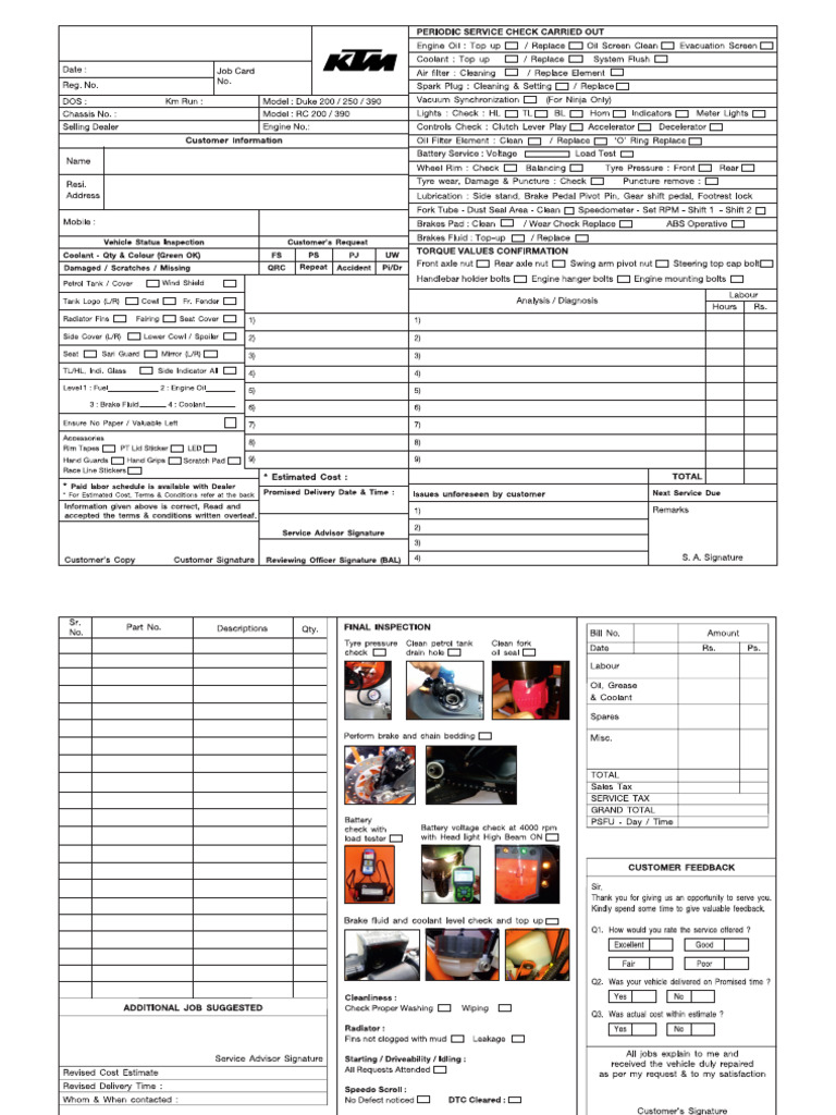 JOB CARD | PDF