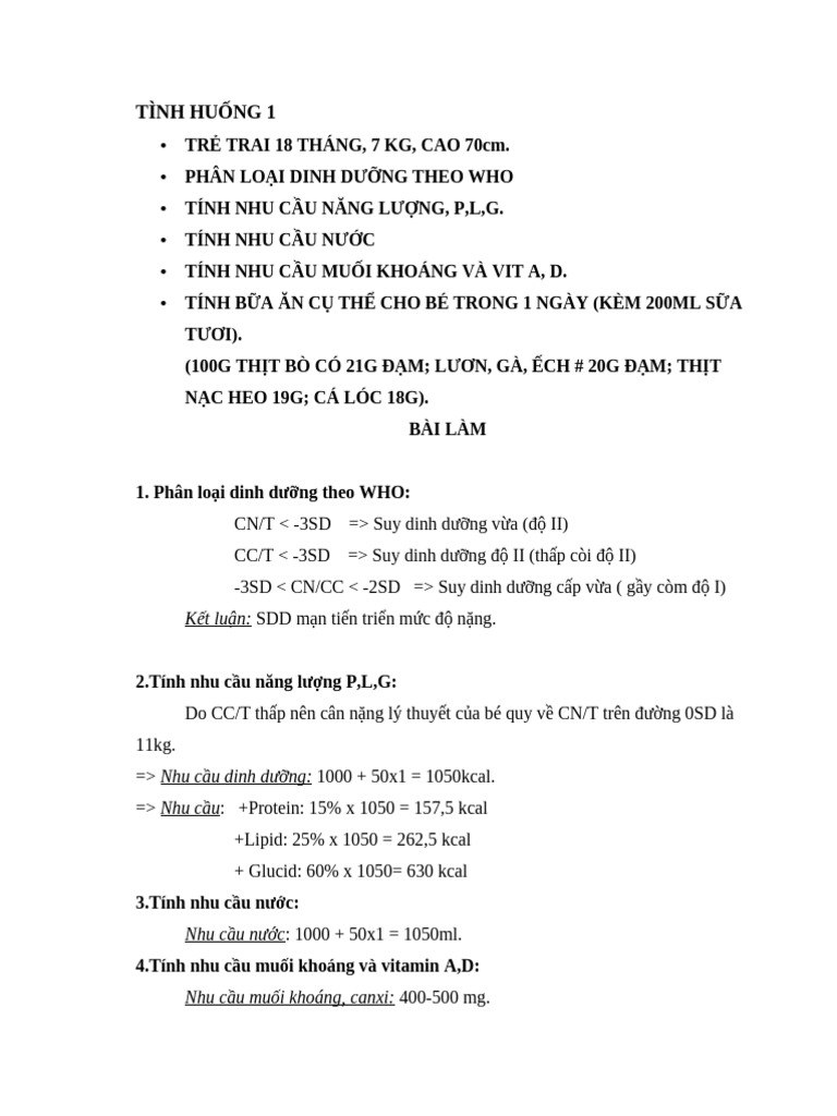 Tinh Huong Khoa Dinh Duong Nhóm 3 | PDF