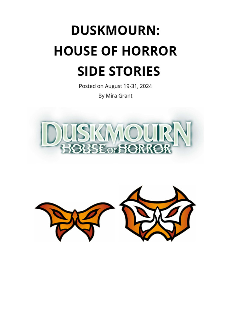 Magic: The Gathering Duskmourn - House of Horror - Side Stories | PDF