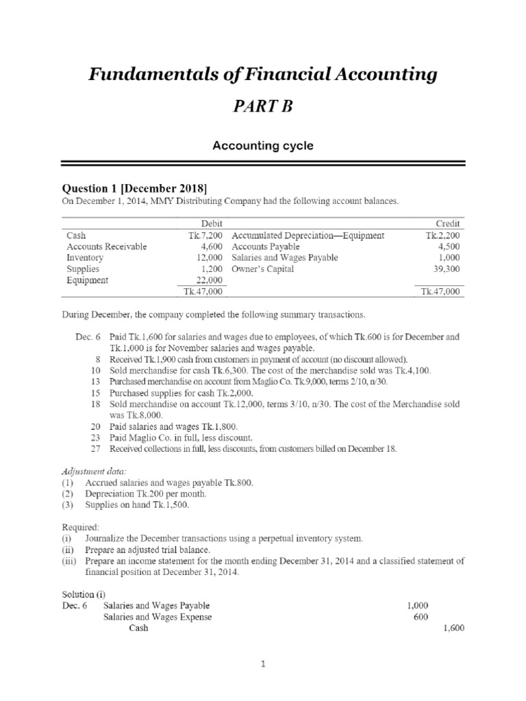 Part B - AIS - Fundamentals of Financial Accounting (FFA) | PDF