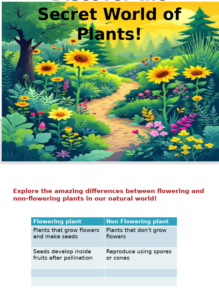 Differences Between Flowering and Non-Flowering Plants | PDF