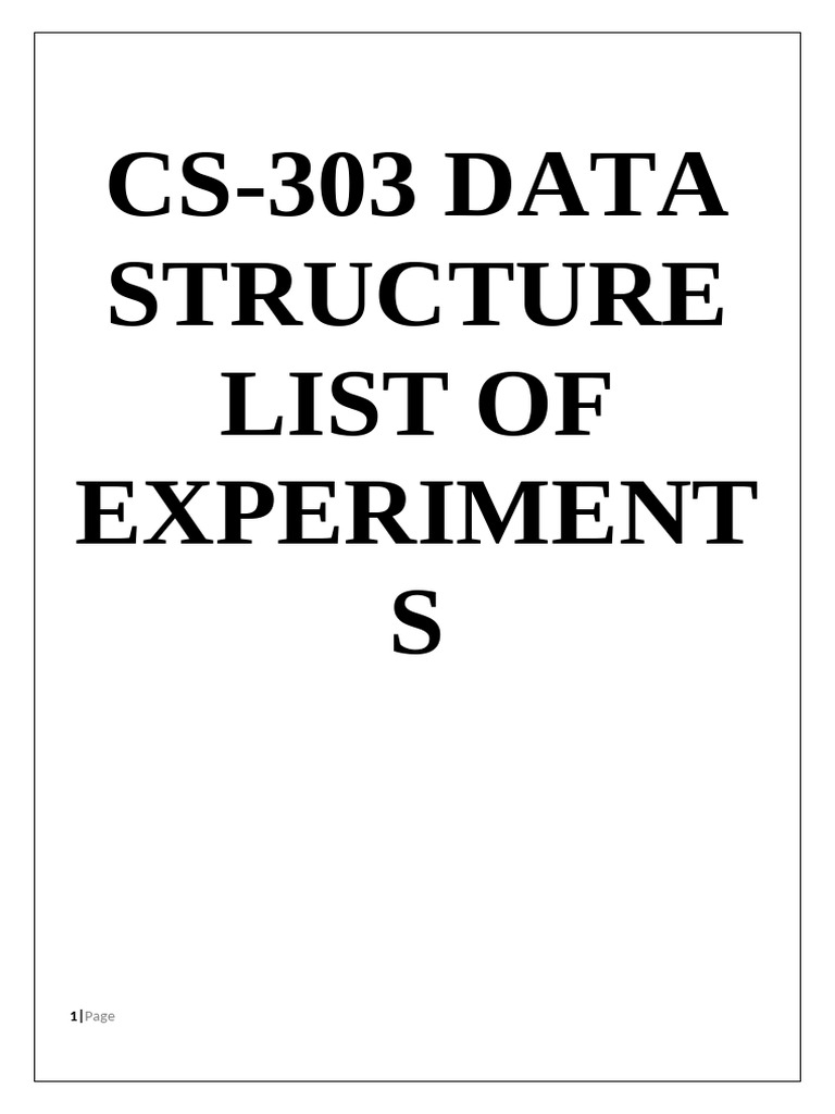 CS-303-Data Structure lab | PDF | Integer (Computer Science) | Computing