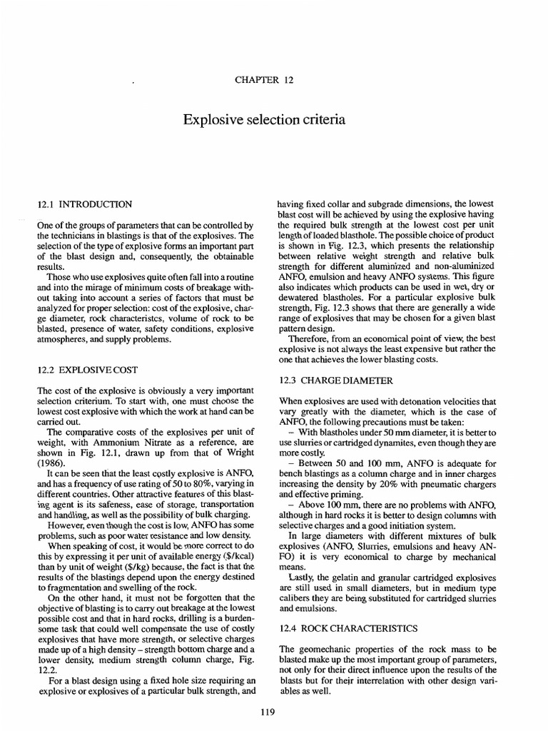 Chapter 12 - Explosive Selection Criteria | PDF