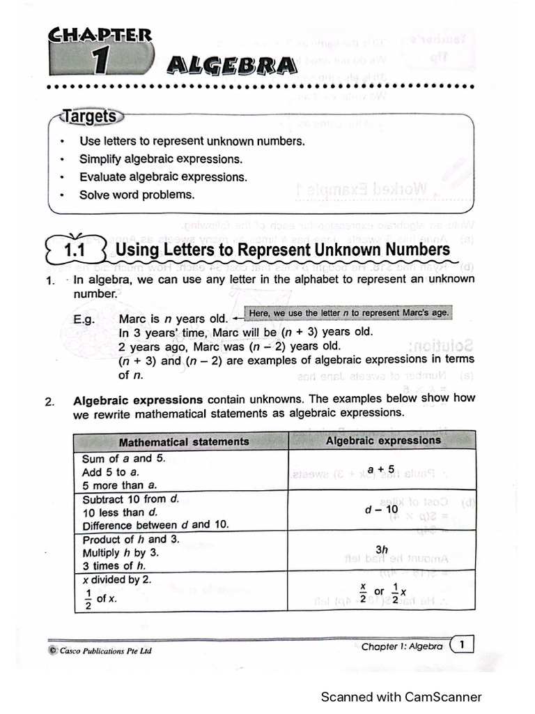 Chapter 1 Algebra | PDF