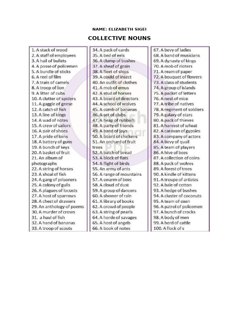 Collective Nouns | PDF