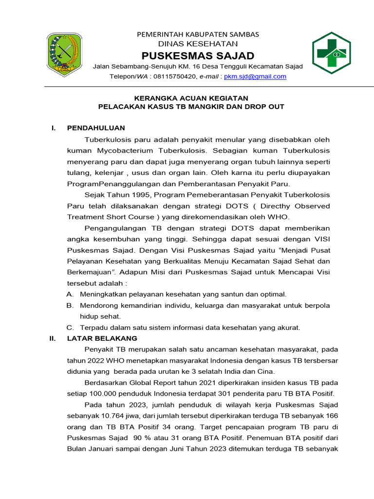 Pelacakan Kasus TB di Puskesmas Sajad | PDF