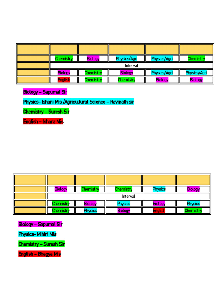 2025 Neww Time Table 2nd Term | PDF