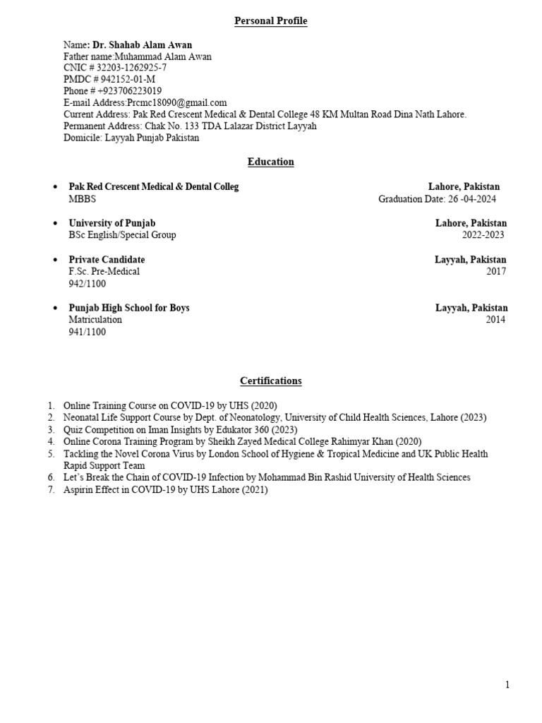 CV Sharab Alam Awan | PDF