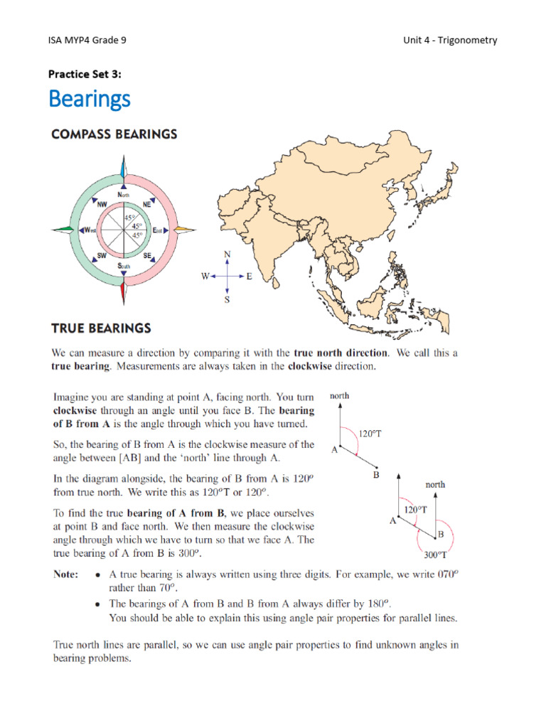 4.4 Bearings - Further Practice | PDF
