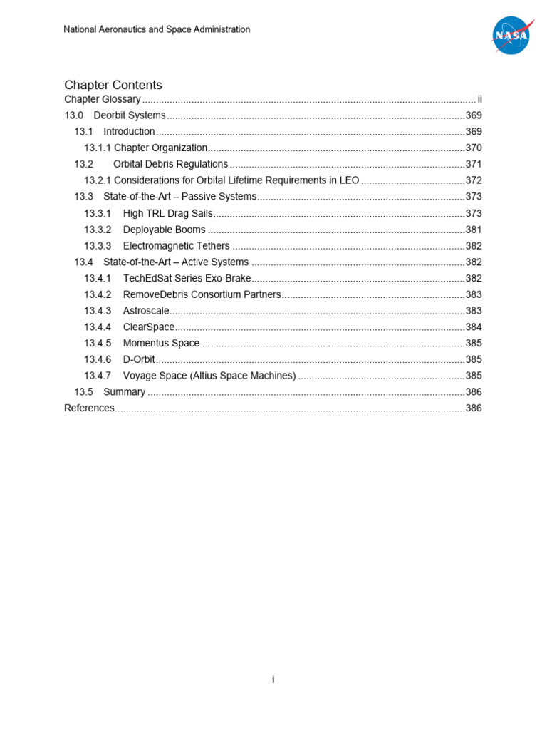 NASA Ch13 Deorbit Systems | PDF | Space Debris | Outer Space