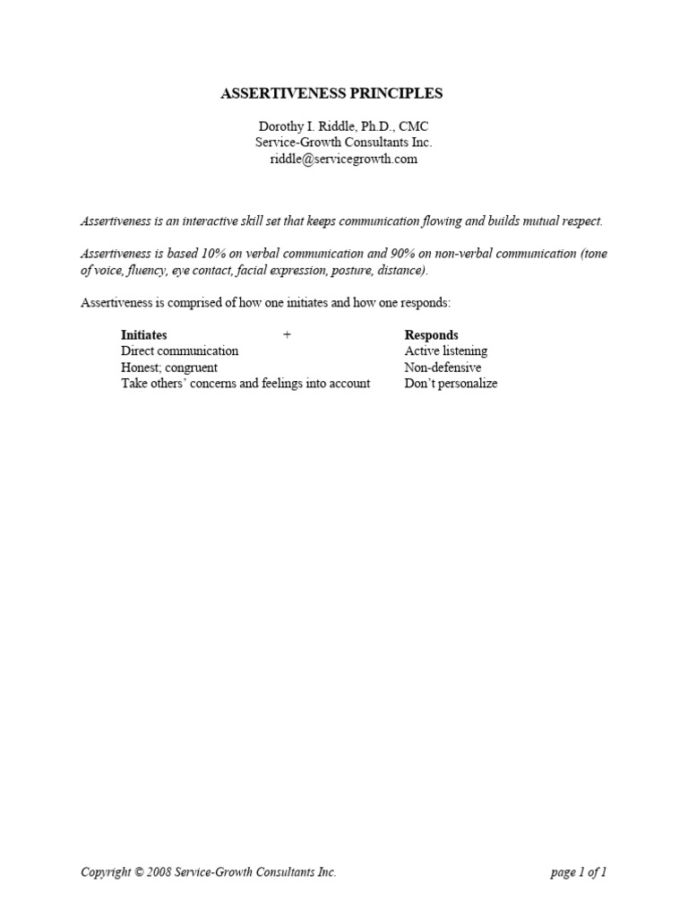 Assertiveness | PDF