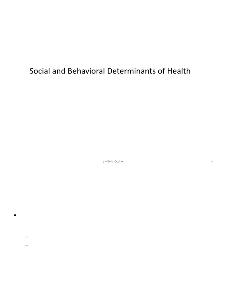 01 - Socail and Behavioral Determinant of Health - 2010 - ENG | PDF ...