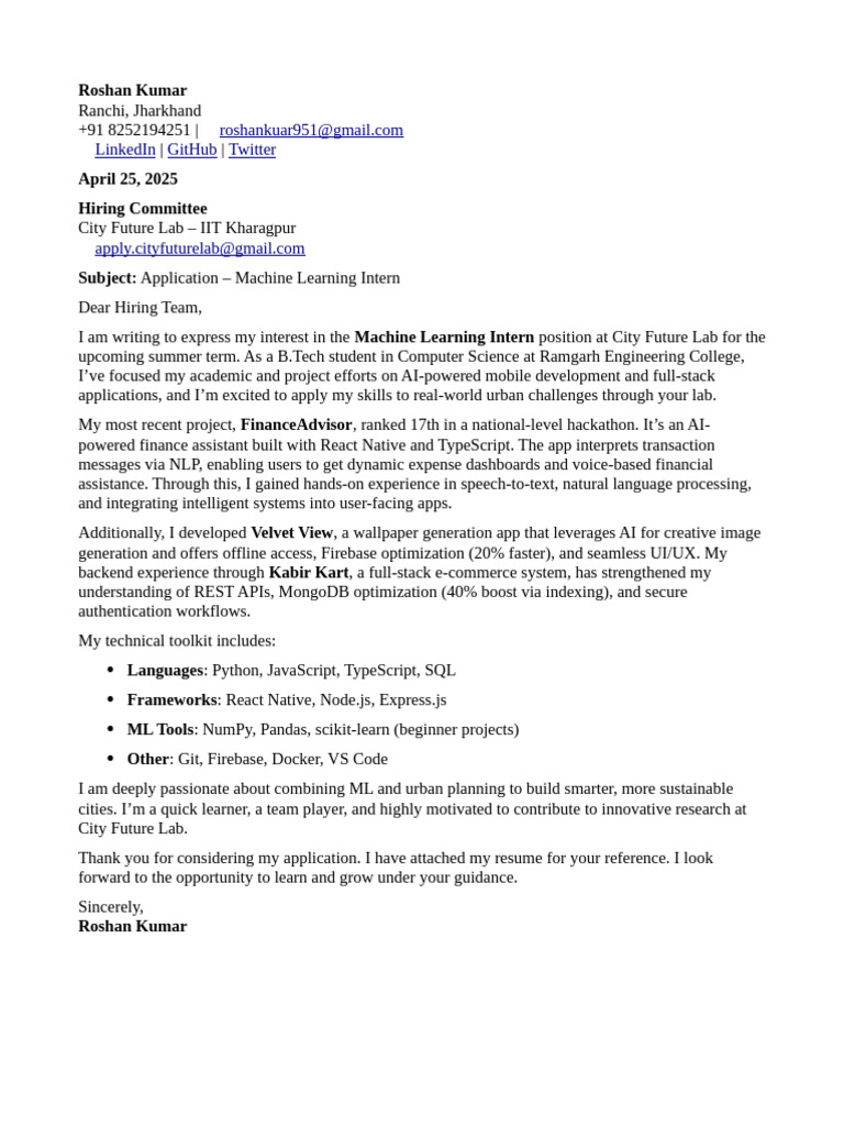 Cover Lettr Dox | PDF