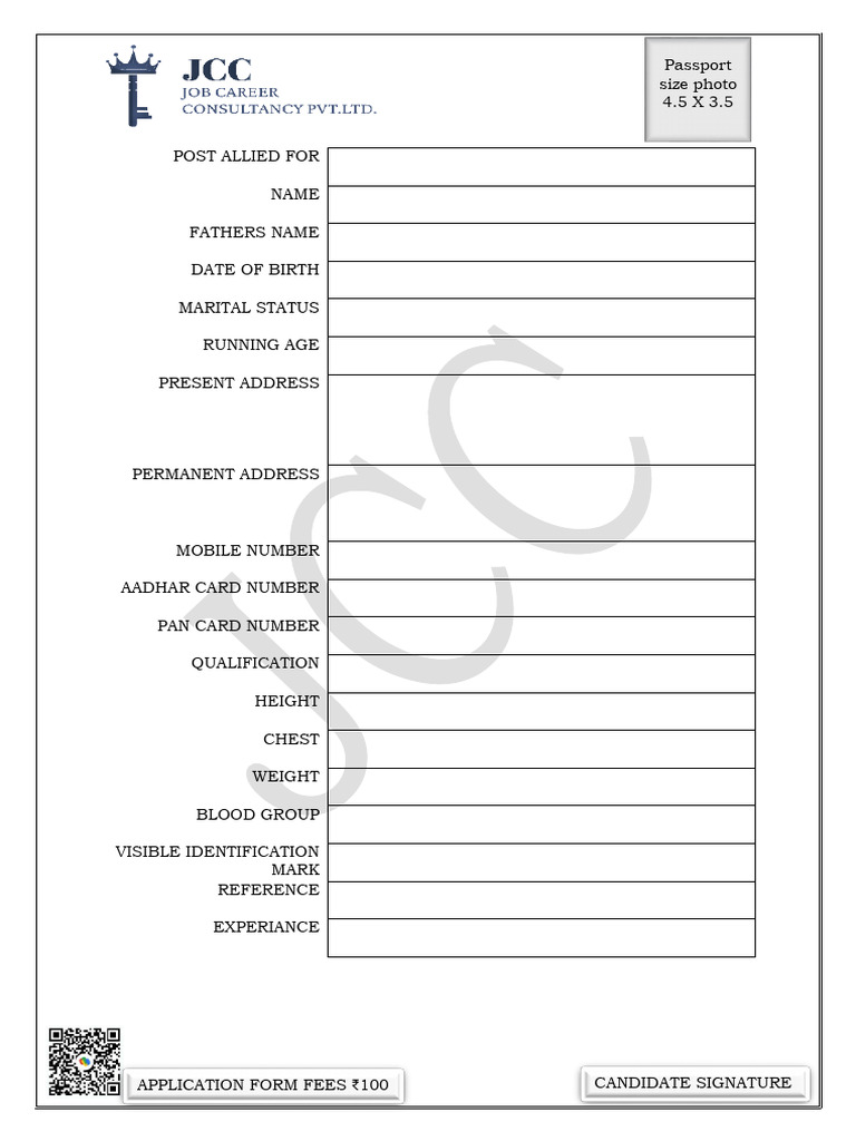 Bio Data Form Format | PDF