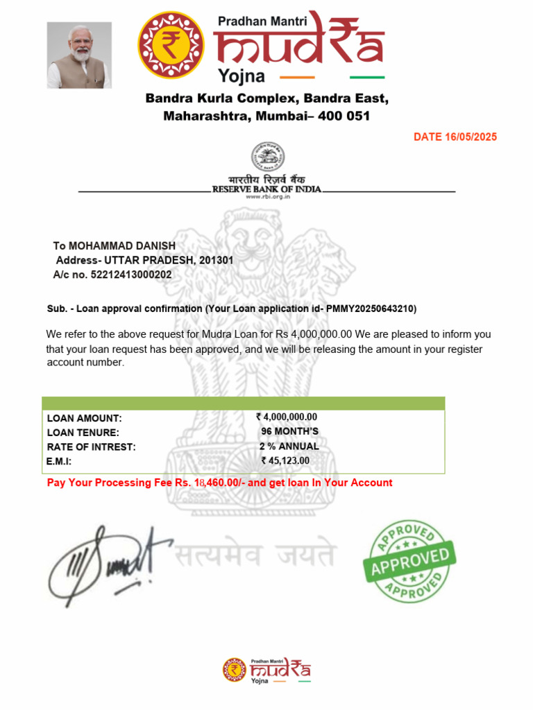 Mohammad Danish Approval Letter. | PDF