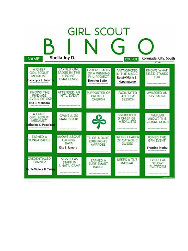 Girl Scout BINGO | PDF