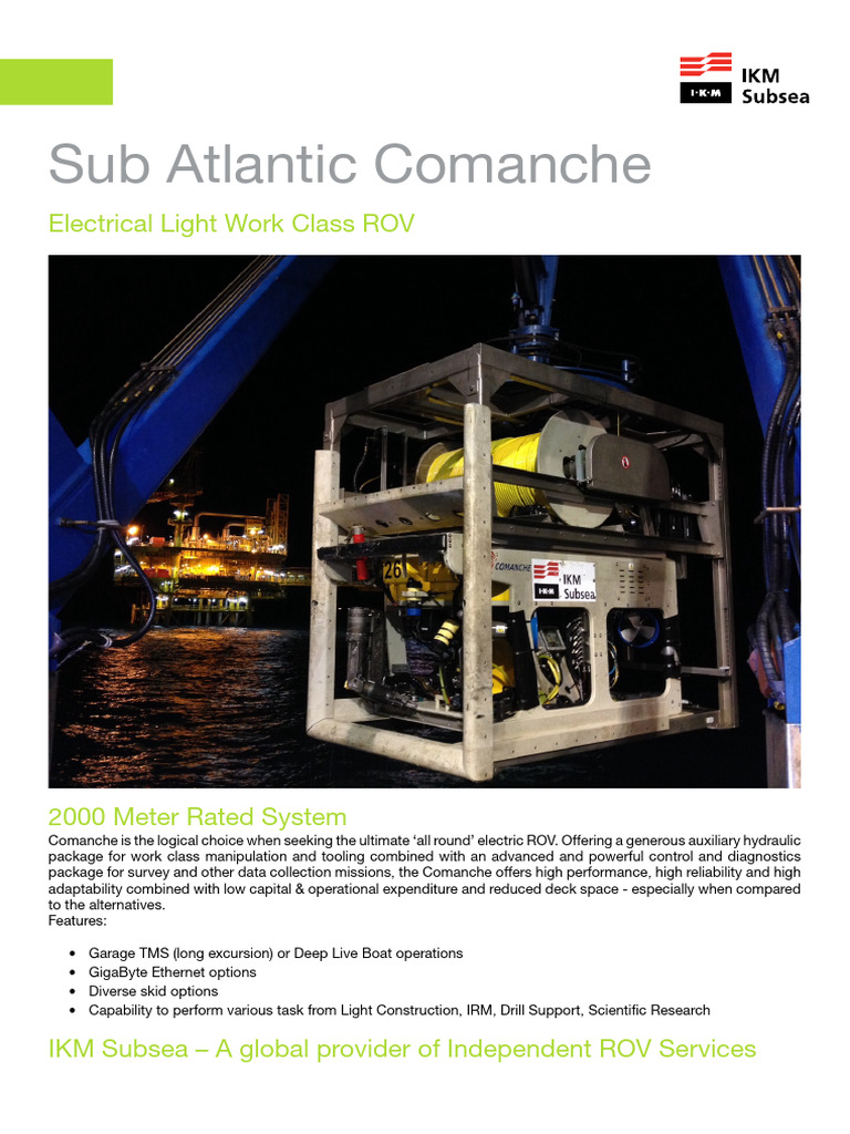 Comanche ROV: 2000m Depth Specifications | PDF