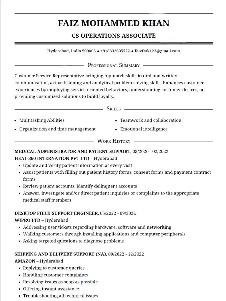 FAIZ KHAN CV | PDF
