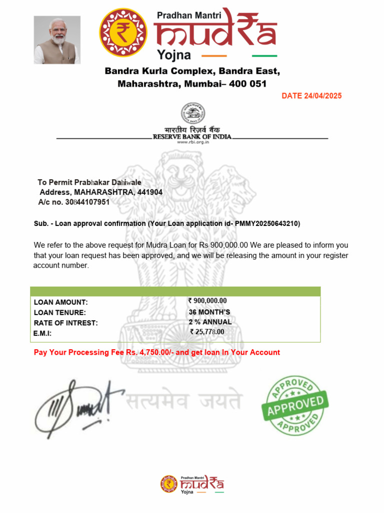 Permit Prabhakar Dahiwale Approval Letter. | PDF