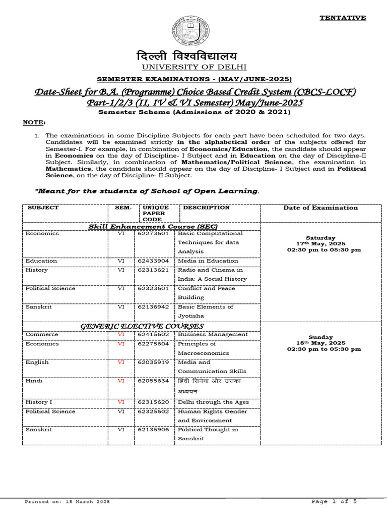 2025-03-19-SOL-BA (Prog.) - 2022-SEM.-II-IV-VI (CBCS) | PDF | Economics | Science