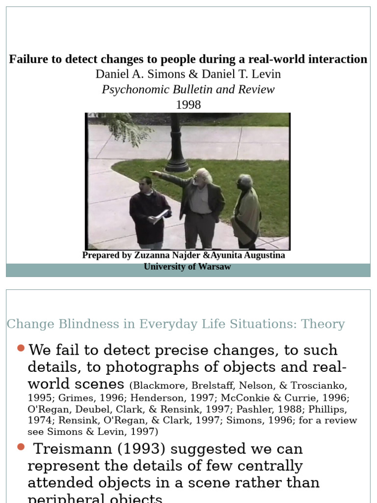 Change Blindness in Real-Life Interactions | PDF | Mental Processes ...