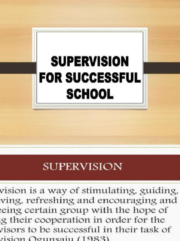 School Supervisior | PDF