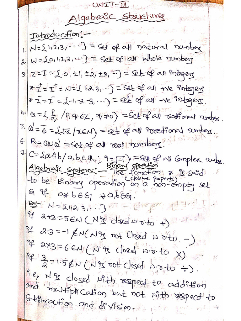 UNIT-III (Algebraic Structure) | PDF