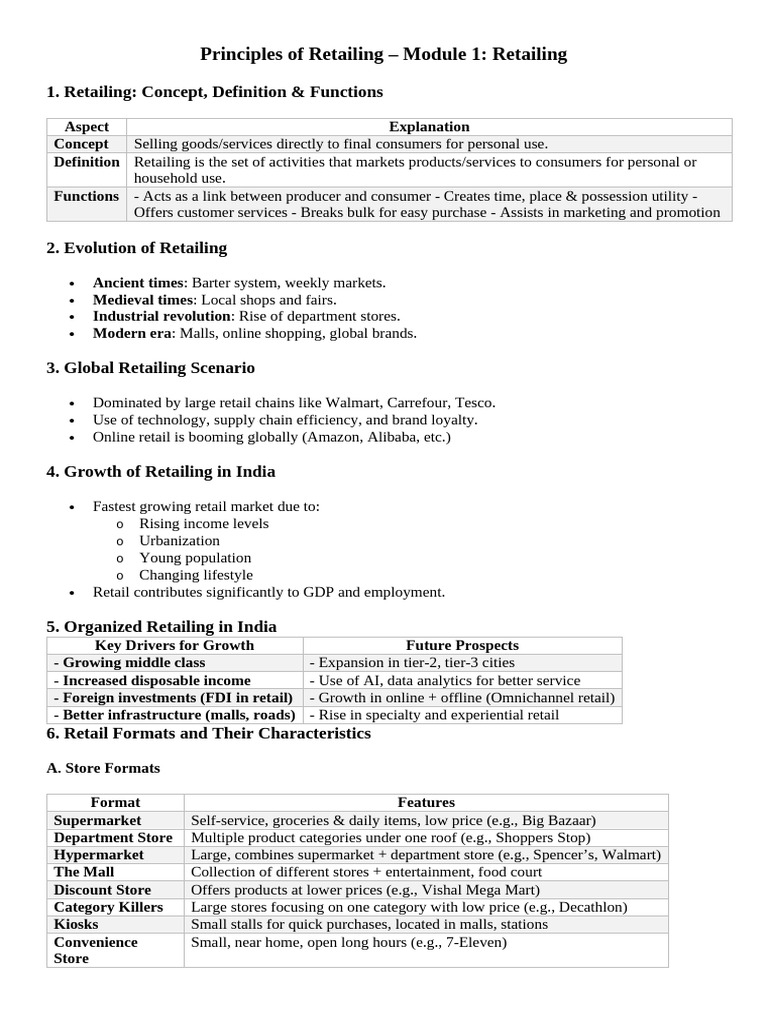 Principles of Retailing (NOTES) | PDF | Retail | Pricing